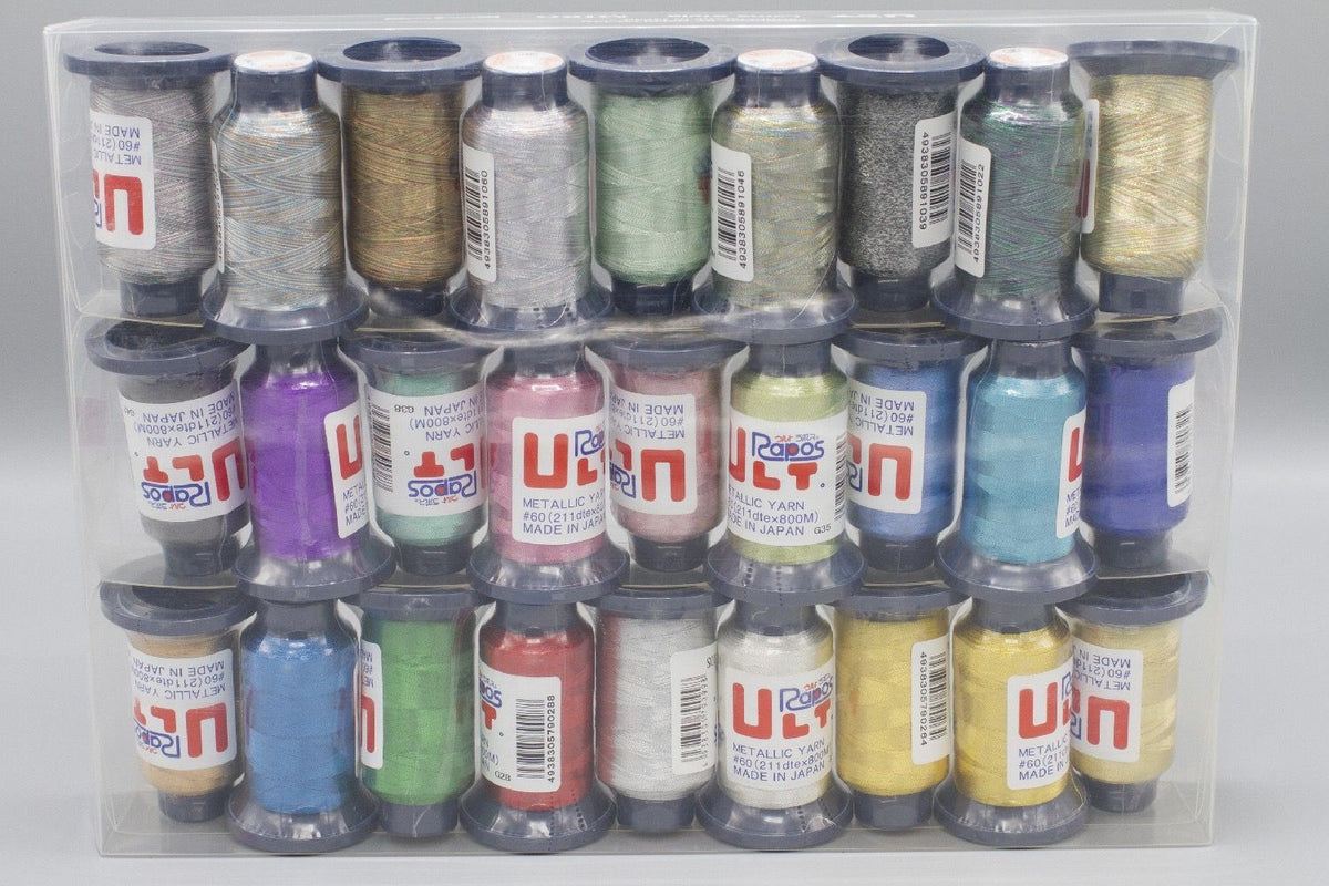 27 cones set of Ultrapos G Metallic 880yds/cone – Elize USA